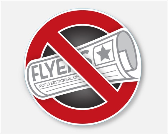 No Flyers Sticker 3 dia. stop junk mail | Etsy
