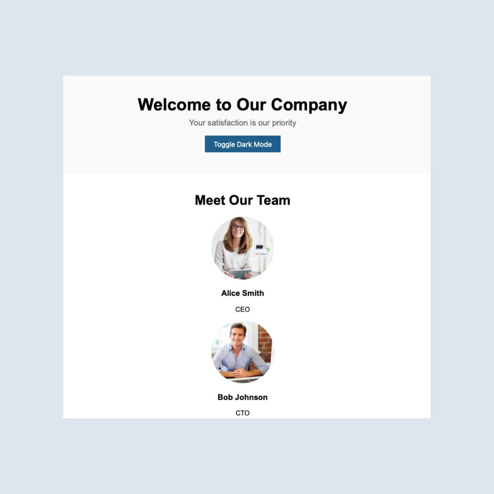 Customizable About Us Page UI Template Editable HTML/CSS Design for ...