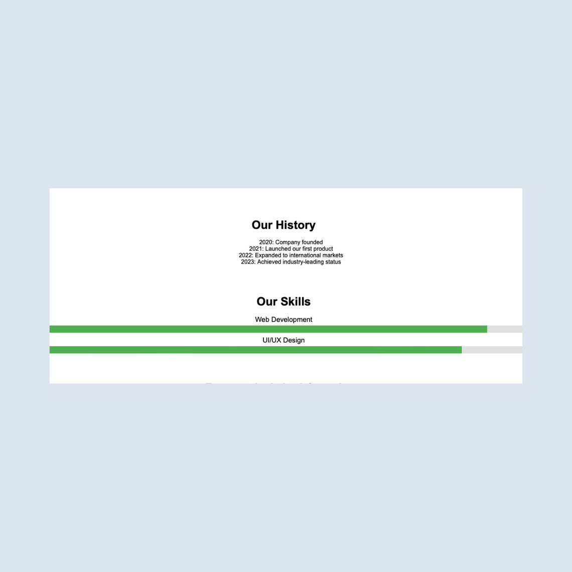 Customizable About Us Page UI Template Editable HTML/CSS Design for ...