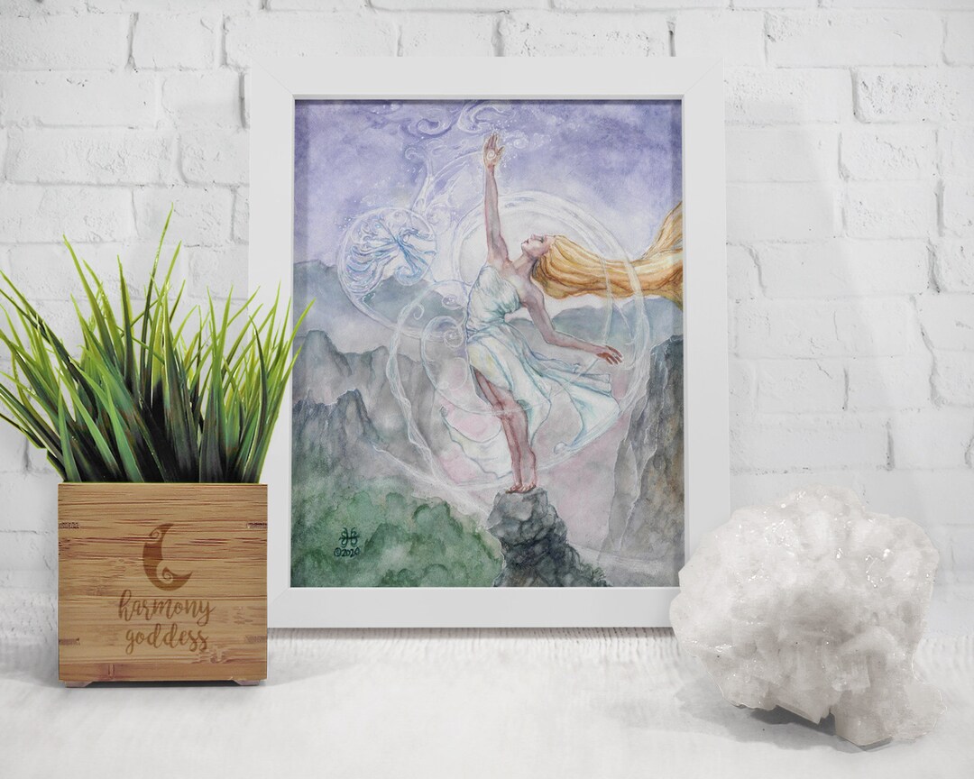 Air Mother Goddess Nature Goddess Art Print Air Elemental Pagan Decor ...