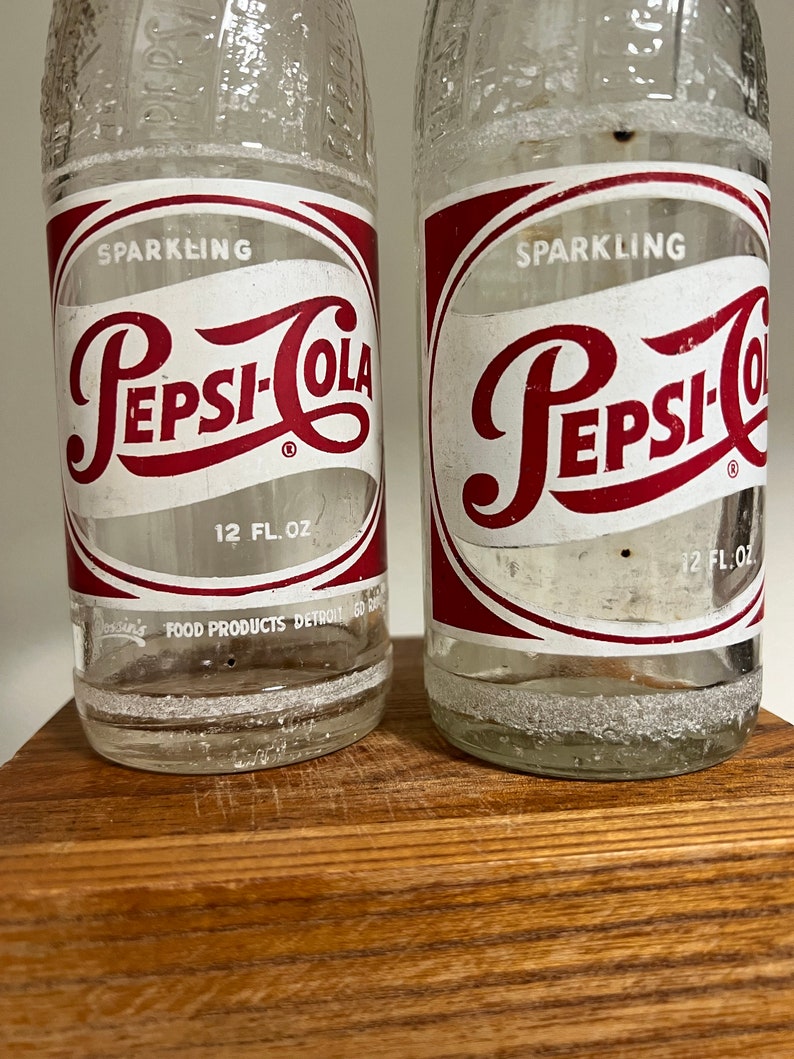 1950s Vintage Sparkling Pepsi-cola Two 12 Oz Bottles - Etsy