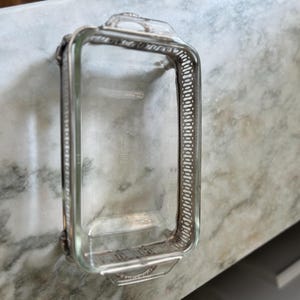 Silver Plate Casserole Holder With Glass 1 Quart 5” X 6” Anchor Hocking ...
