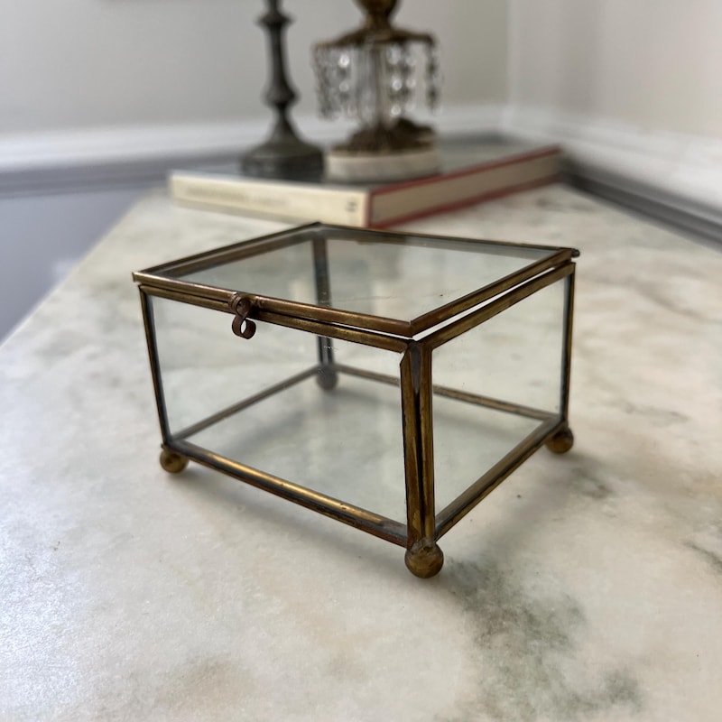 Vintage Glass Box - Etsy