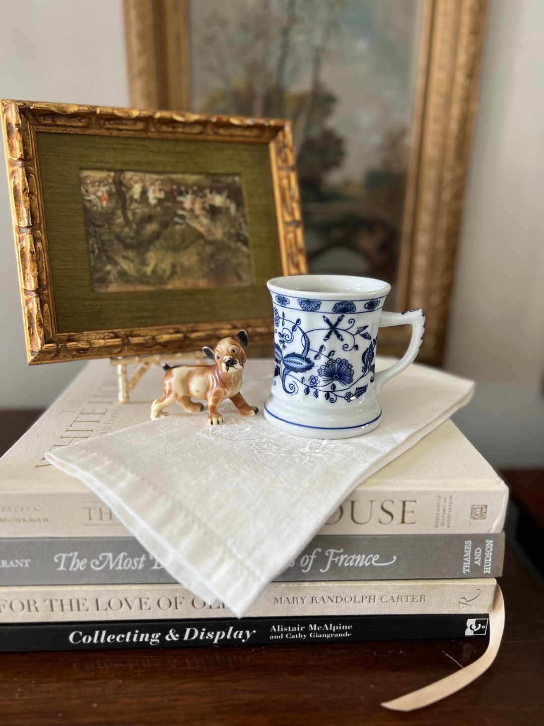 Mustache Mug Brandenburg Blue and White Victorian Style Blue Onion Tea ...