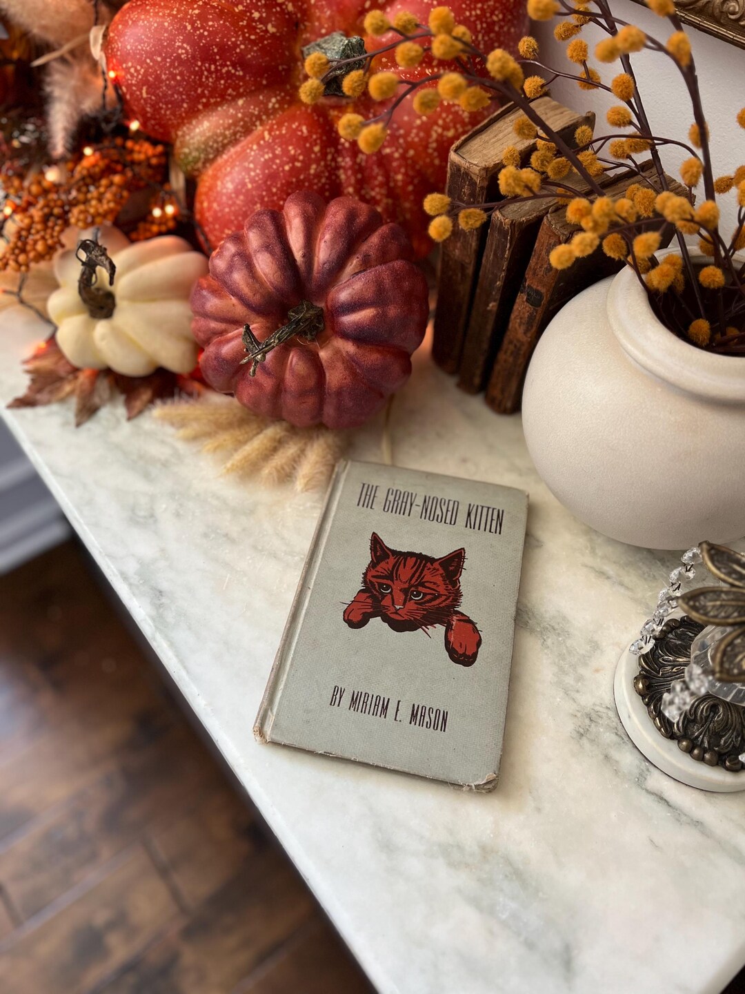 The Gray-nosed Kitten by Miriam E. Mason 1950s Childrens Reader Vintage Fall and Halloween Decor ...