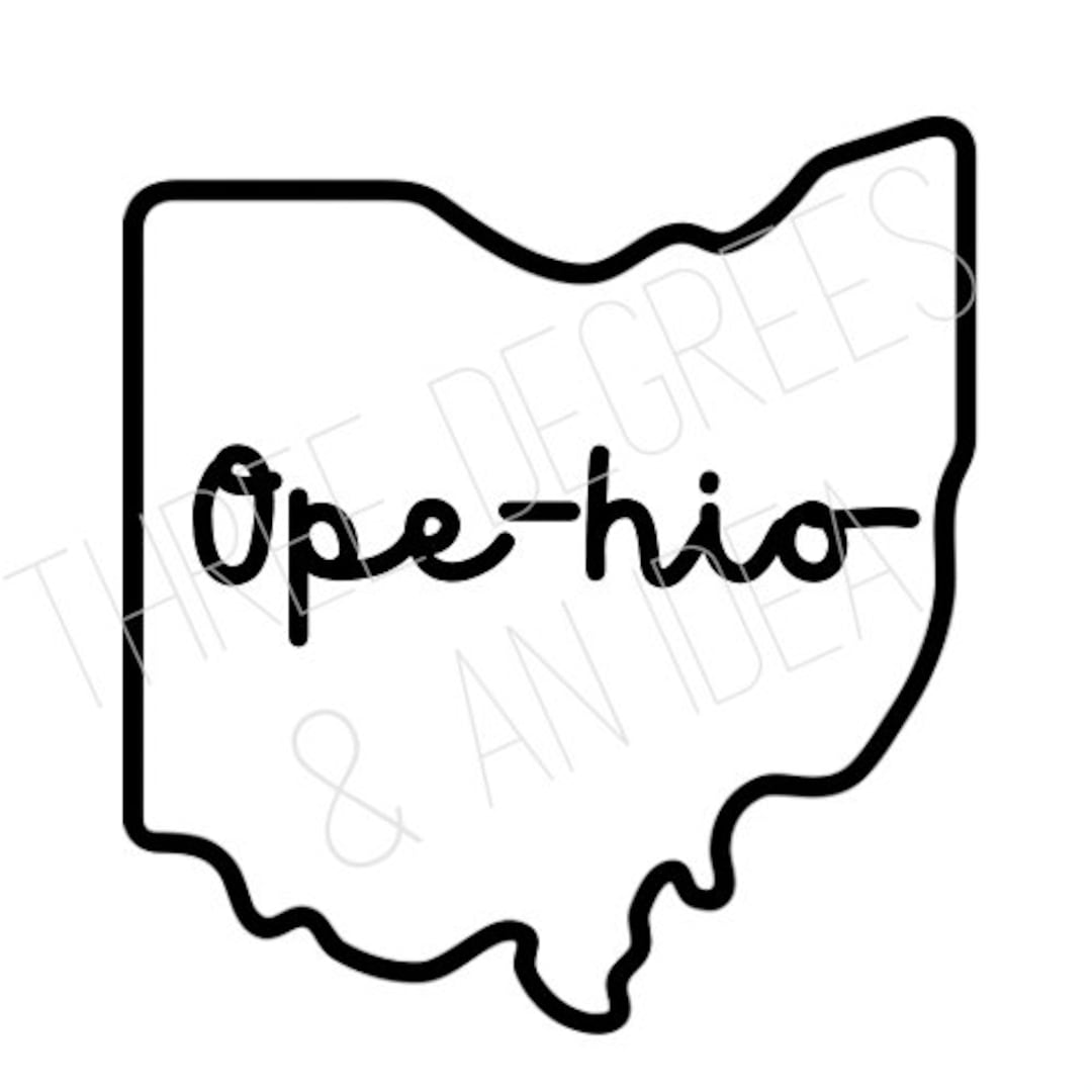 Script Ope-hio Ohio SVG Cricut Cutting File Clip Art - Etsy