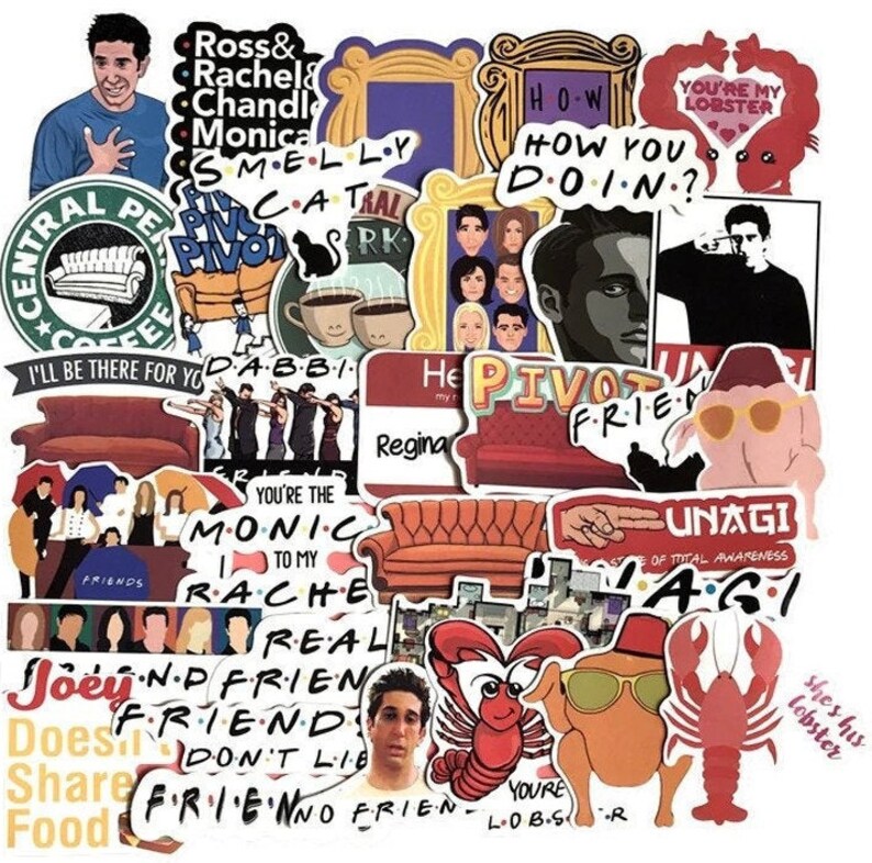 Friends TV show Scrapbook stickers school book decor | Etsy