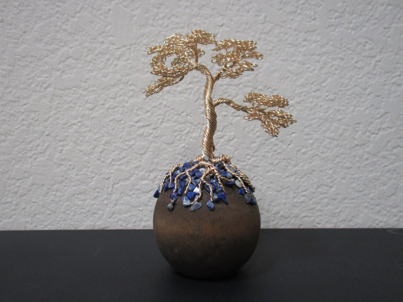 Golden Tree Rooted on Wooden Ball - Etsy