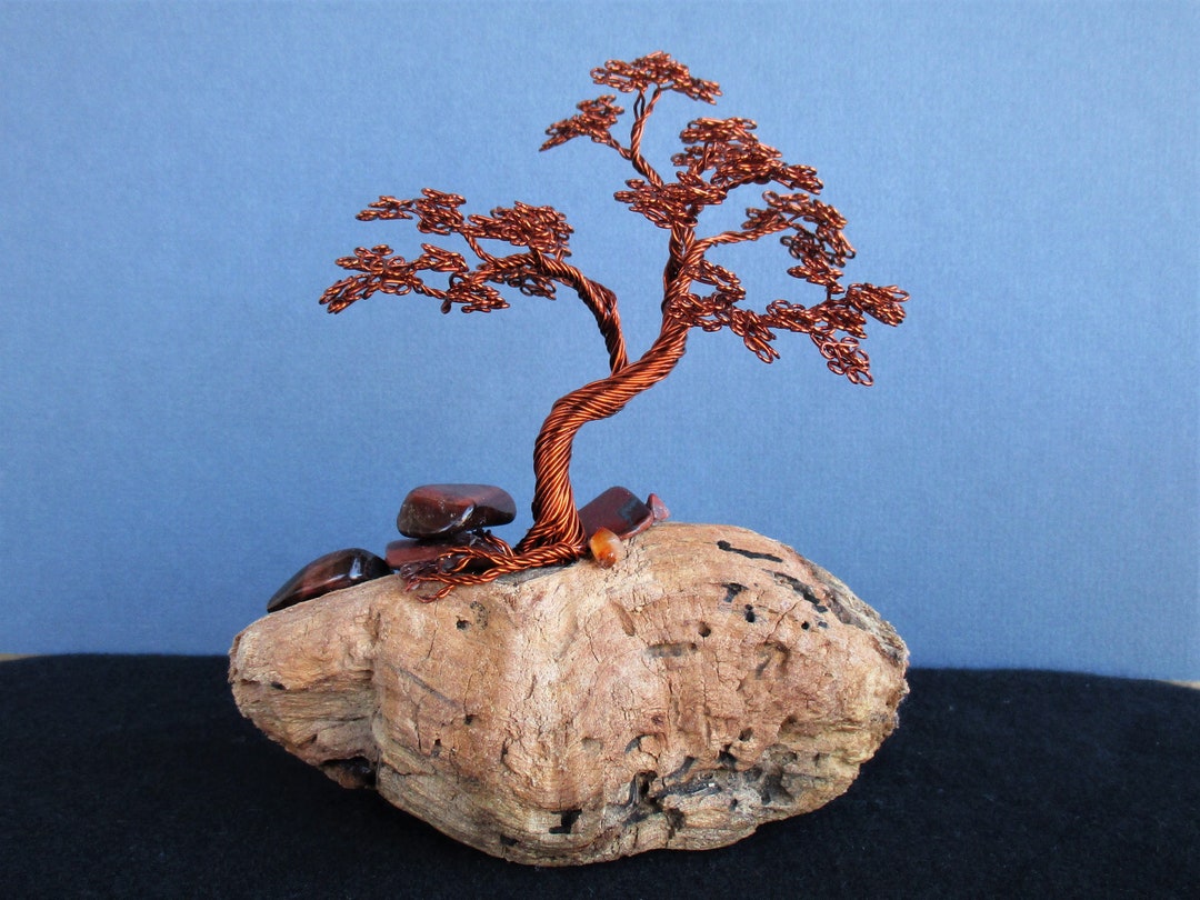 Pretty Tree on Driftwood, Polished Rock Accents - Etsy