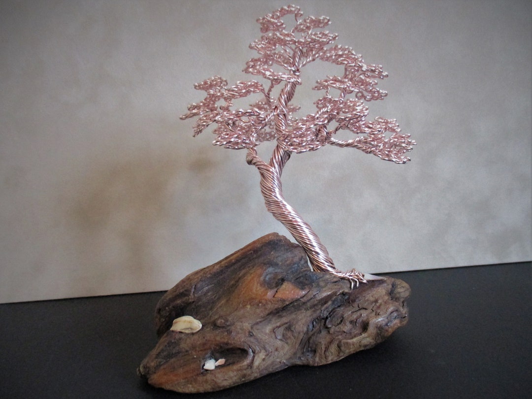 Pink Wire Tree Mounted on Driftwood - Etsy