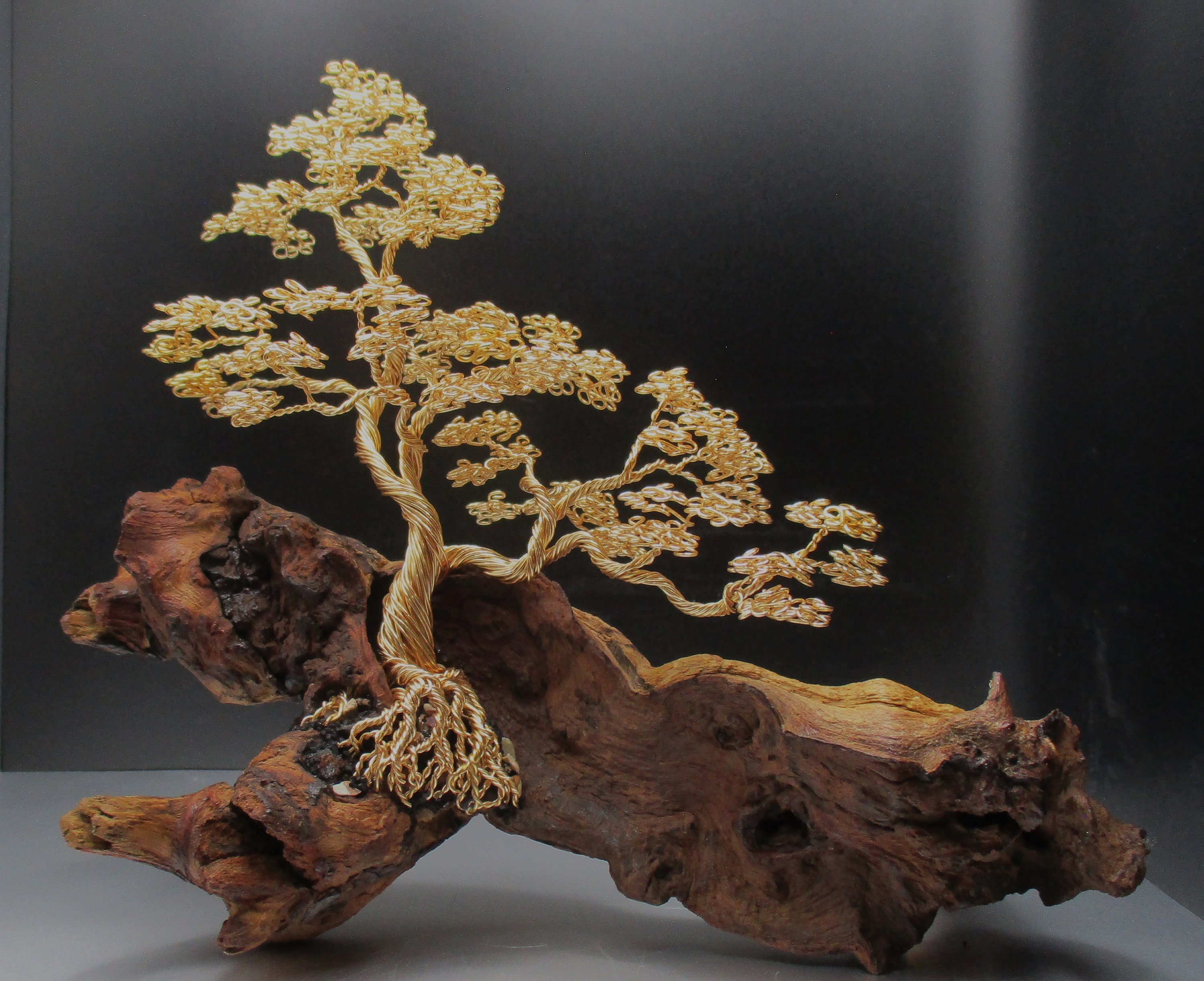 Golden Tree on Driftwood - Etsy