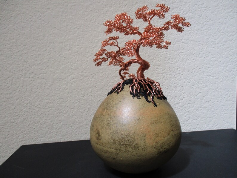 Beautiful Copper Tree on Clay Pot | Etsy