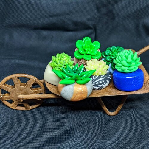 Succulent Clay Cactus Miniature Potted Plant Mini Cacti | Etsy