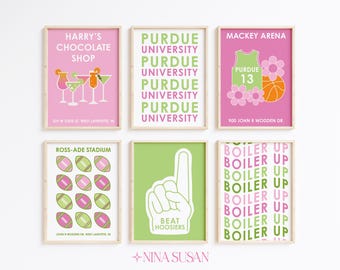 Pink and Orange Purdue University Digital Prints Dorm Decor Digital ...