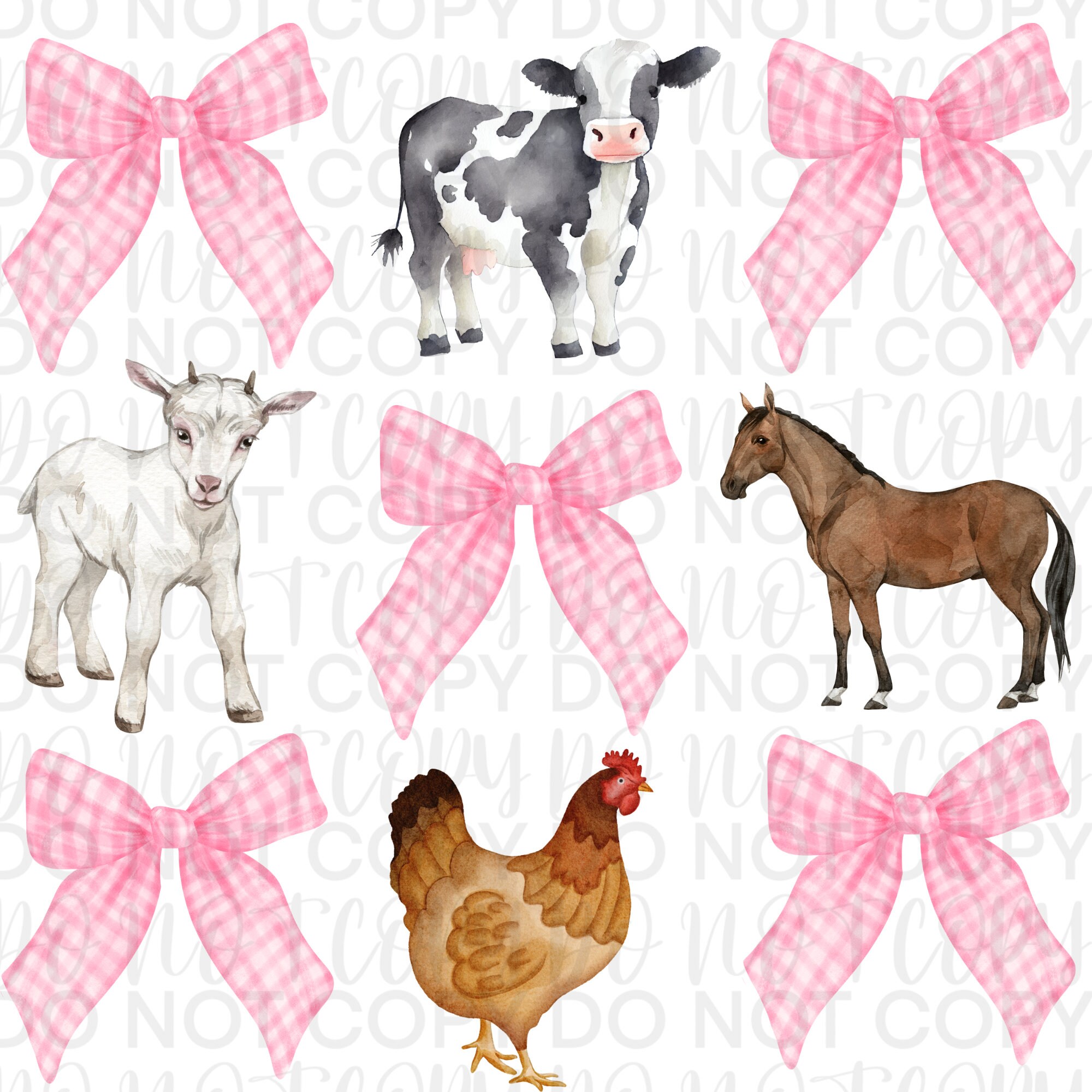 Farm PNG, Farm Coquette, Cow, Goat, Horse, Chicken - Etsy