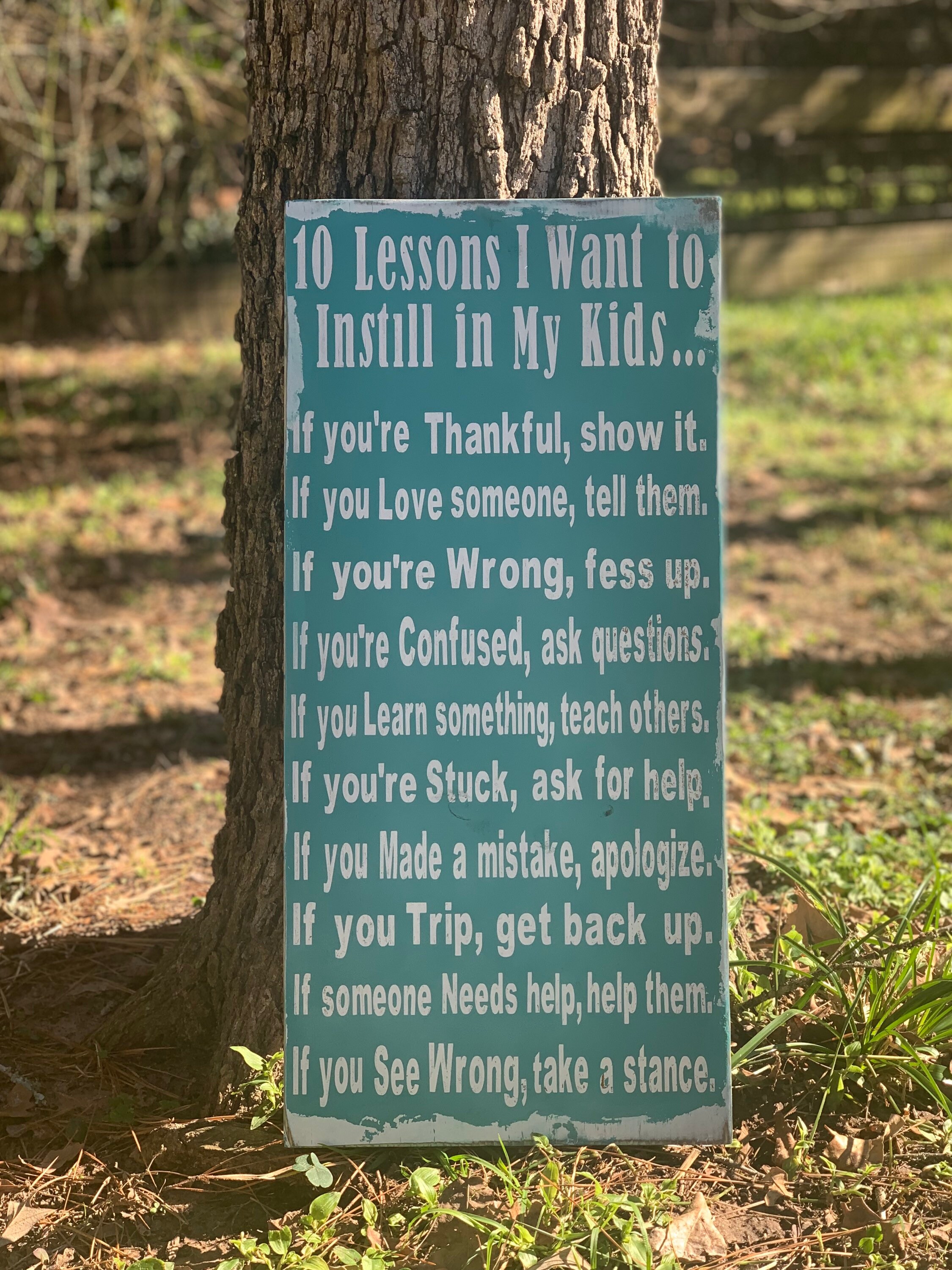 Ten Lessons I Want to Instill in My Kids Sign - Etsy