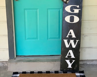 Wooden Sign Go Away - Etsy