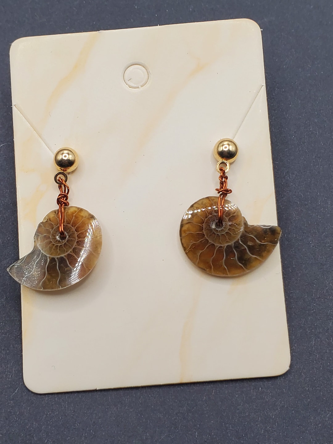 Ammonite Earring Studs Boho Style Earrings Natural Fossil Earrings ...