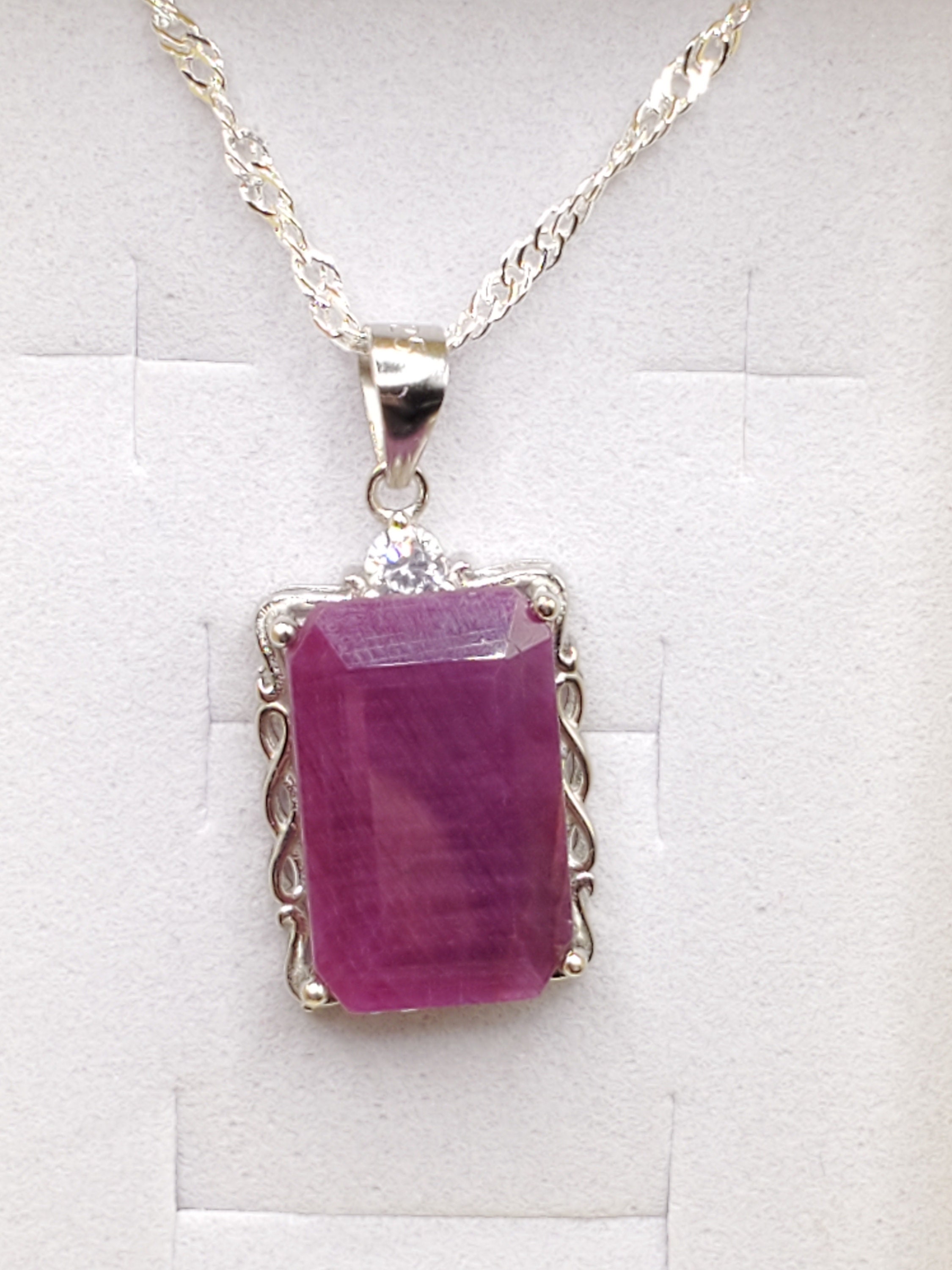 Ruby Necklace 8ct Gemstone Pendant Mother's Day Gift Idea for Her ...