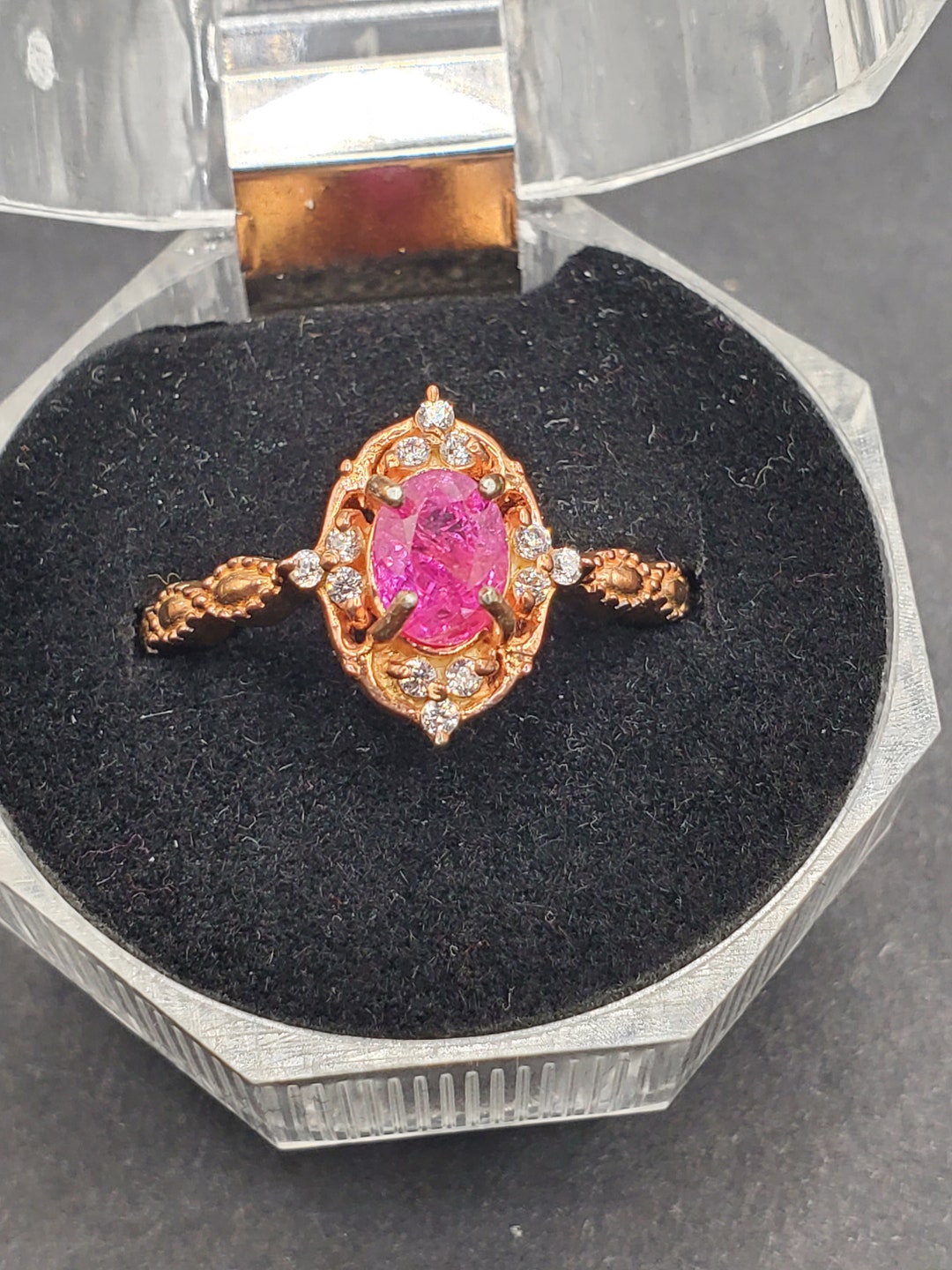 Pink Ruby Rose Gold Ring Promise Ring Engagement Ring - Etsy