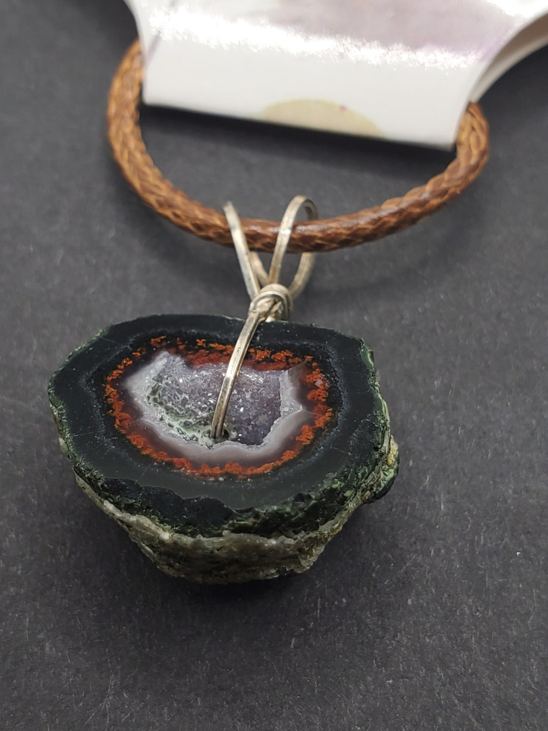 Red and Black Geode Necklace Rock Hounder Gift Idea Birthday Present ...