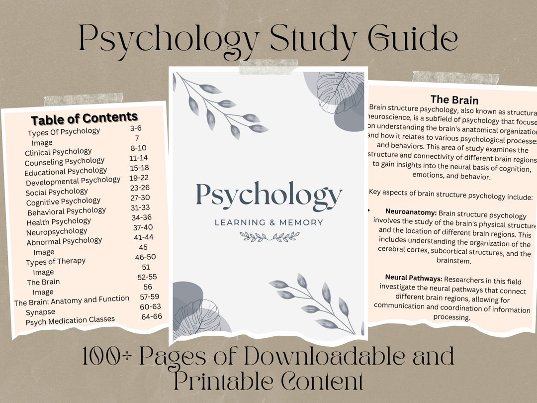 100 Pages Psychology Study Guide Bundle Digital and Printable AP Psych ...