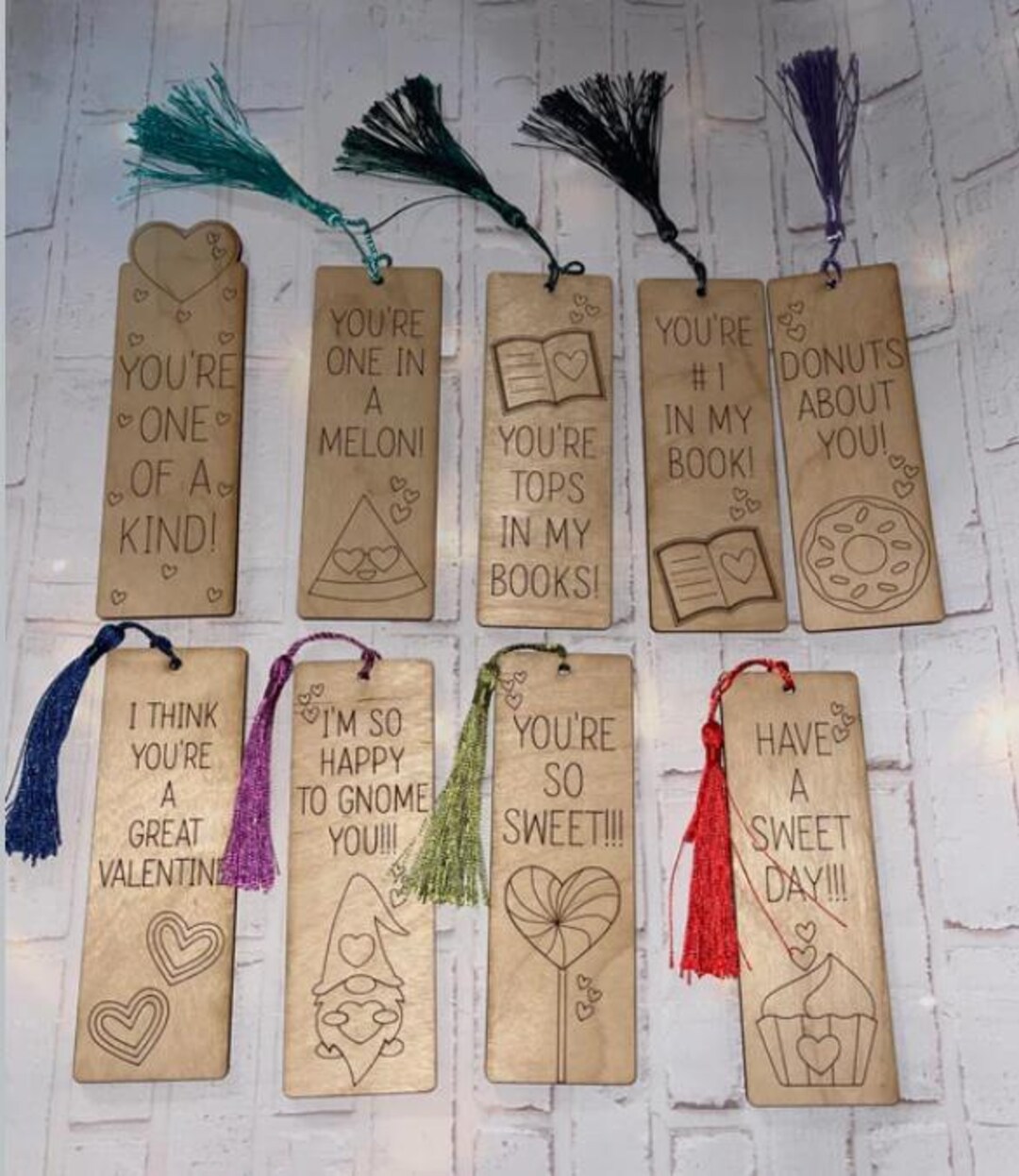 Valentine’s Day Bookmarks, Wood Bookmarks, Valentine’s Day Gifts ...