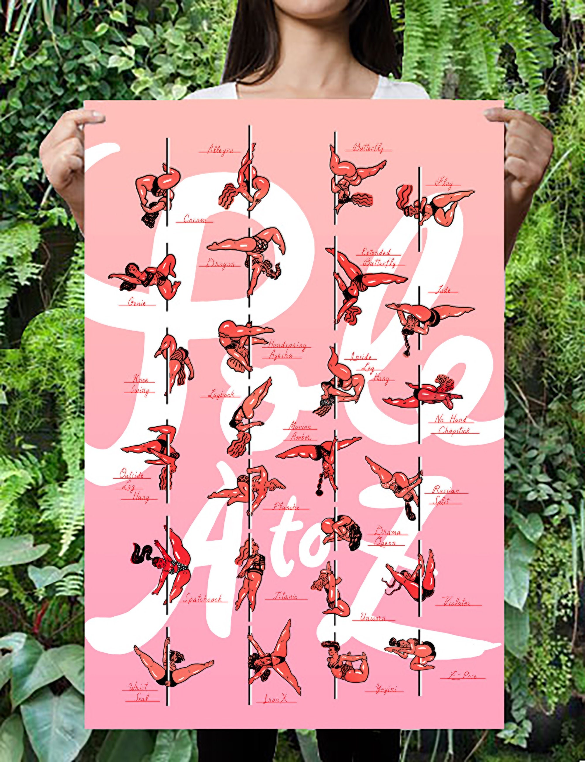 Pole Dance Moves Poster A to Z - Etsy