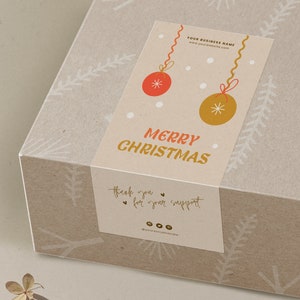 Editable Christmas Box Seal Sticker, Cute Printable Small Business ...