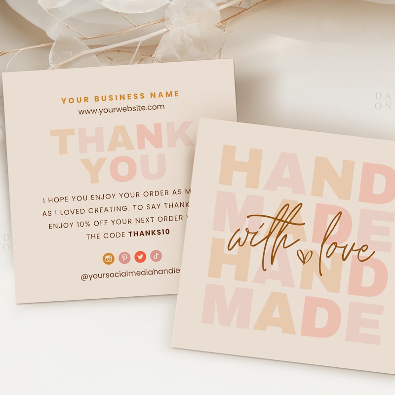 Thank You Card Mini - Etsy