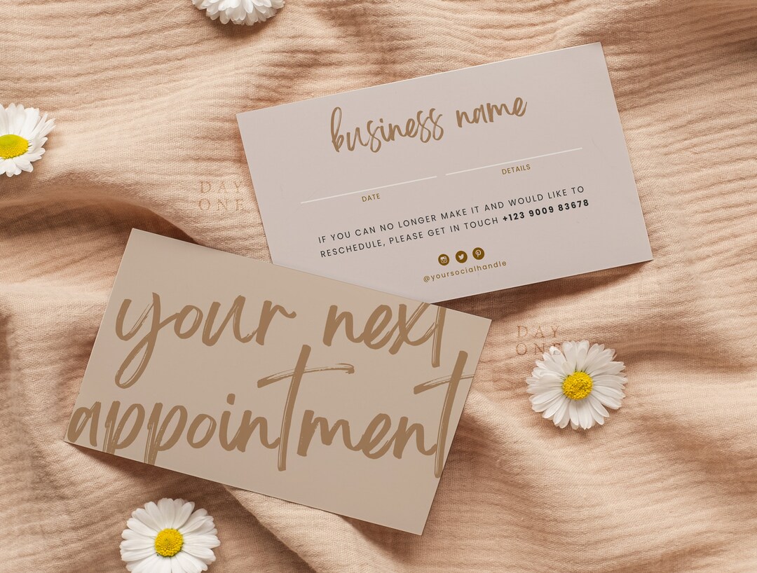 Printable Appointment Card Design, Appointment Reminder Template Canva ...