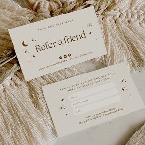 Printable Referral Card Template, Editable Customer Loyalty Reward Card ...