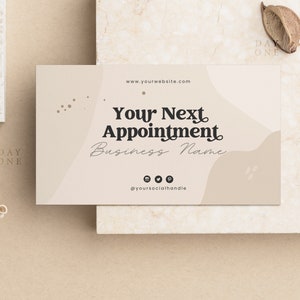 Printable Appointment Card Design Canva, Appointment Reminder Template, Custom Boho Beauty Salon ...