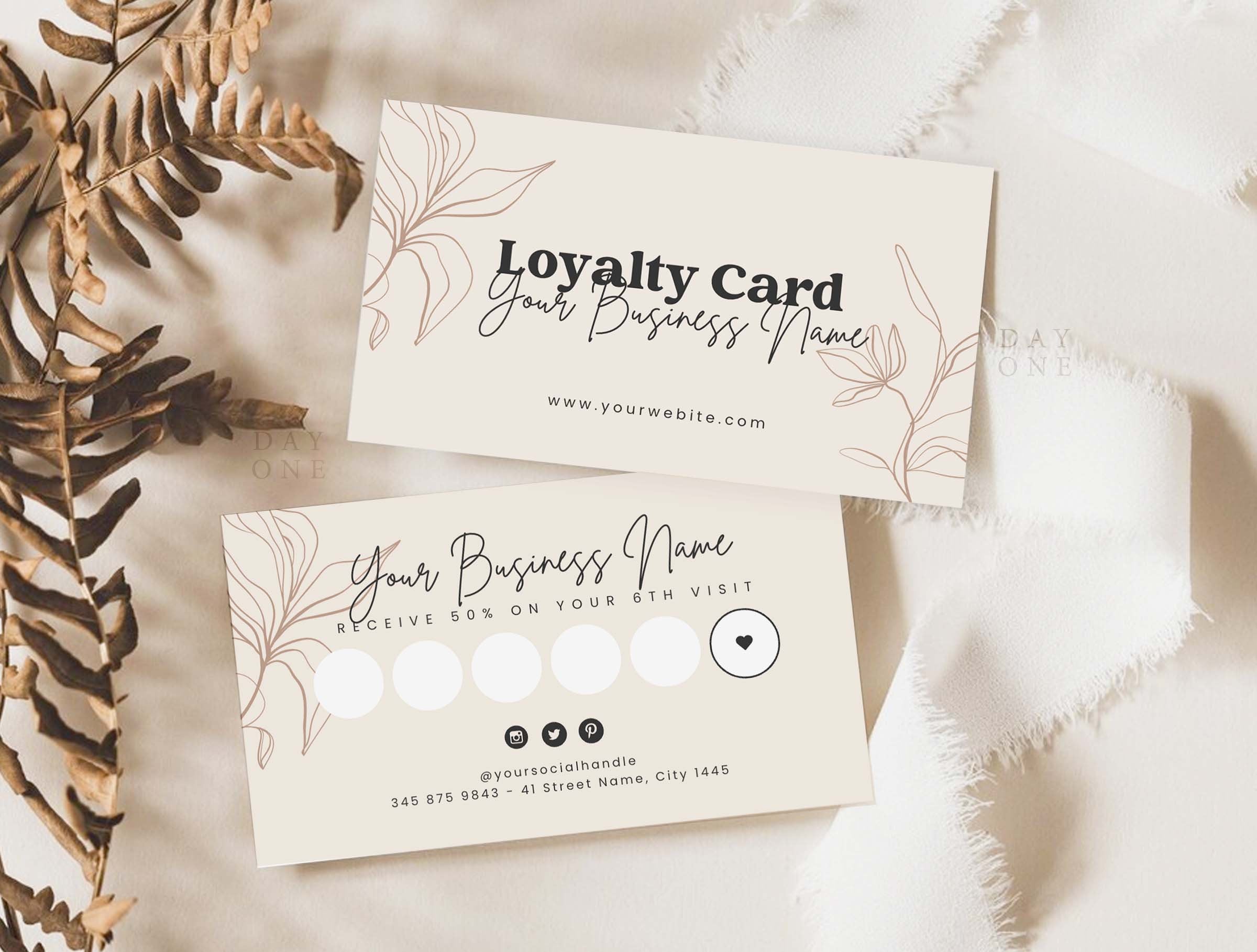 Printable Loyalty Card Canva Template, Custom Chic Beauty Business ...