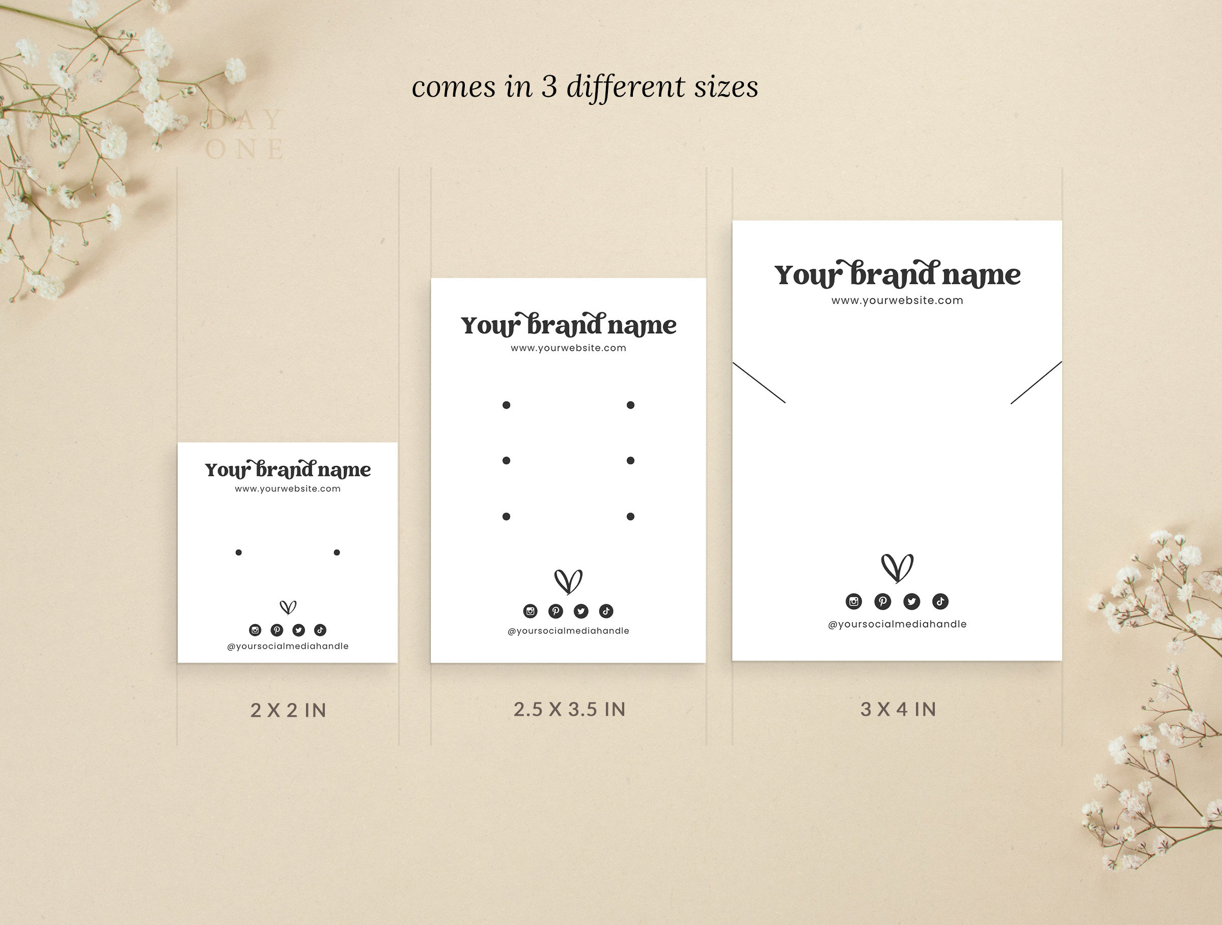 Editable Jewelry Display Card Template Printable Earrings - Etsy