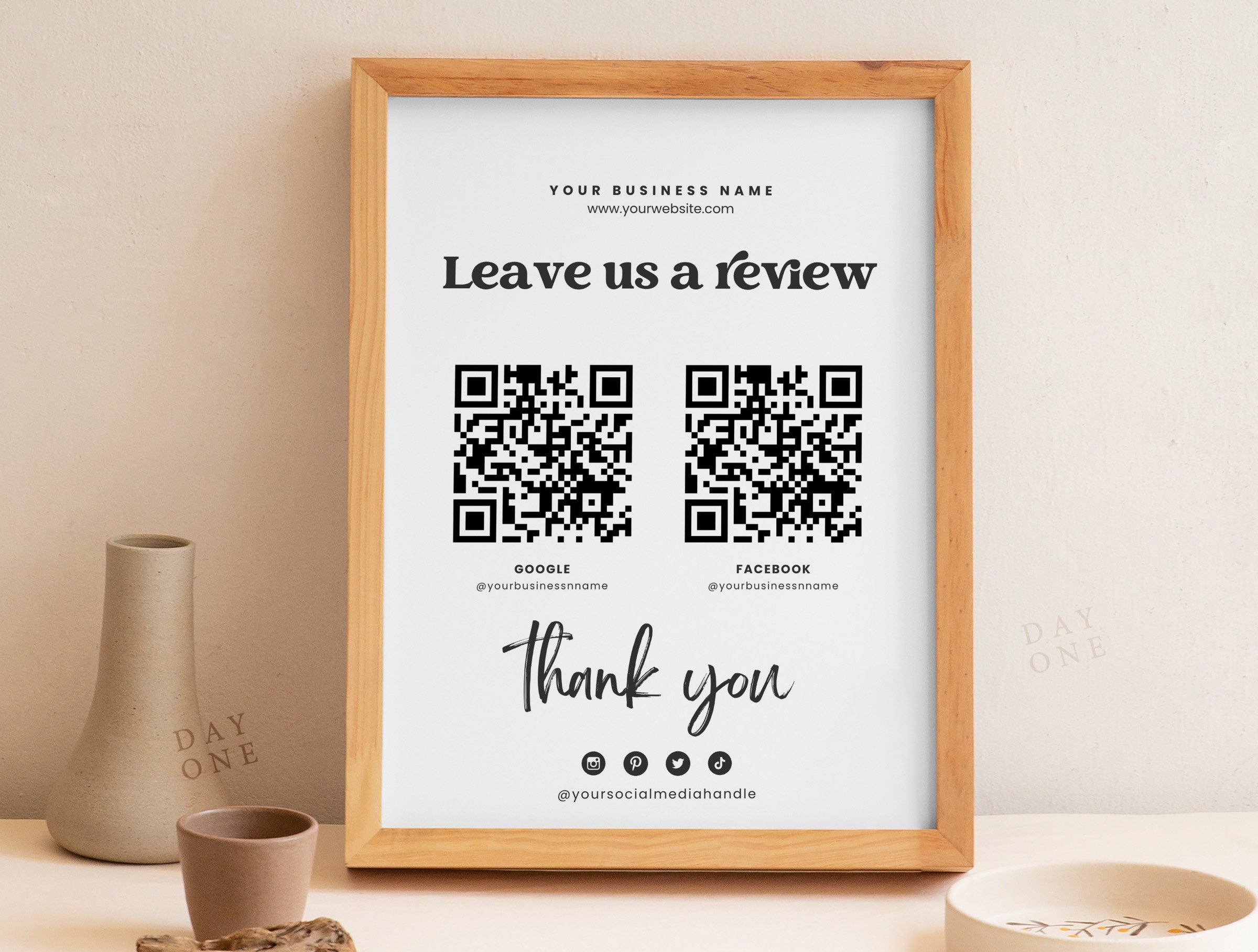Ask for Review QR Code Sign Template, Google Review Sign, Facebook ...