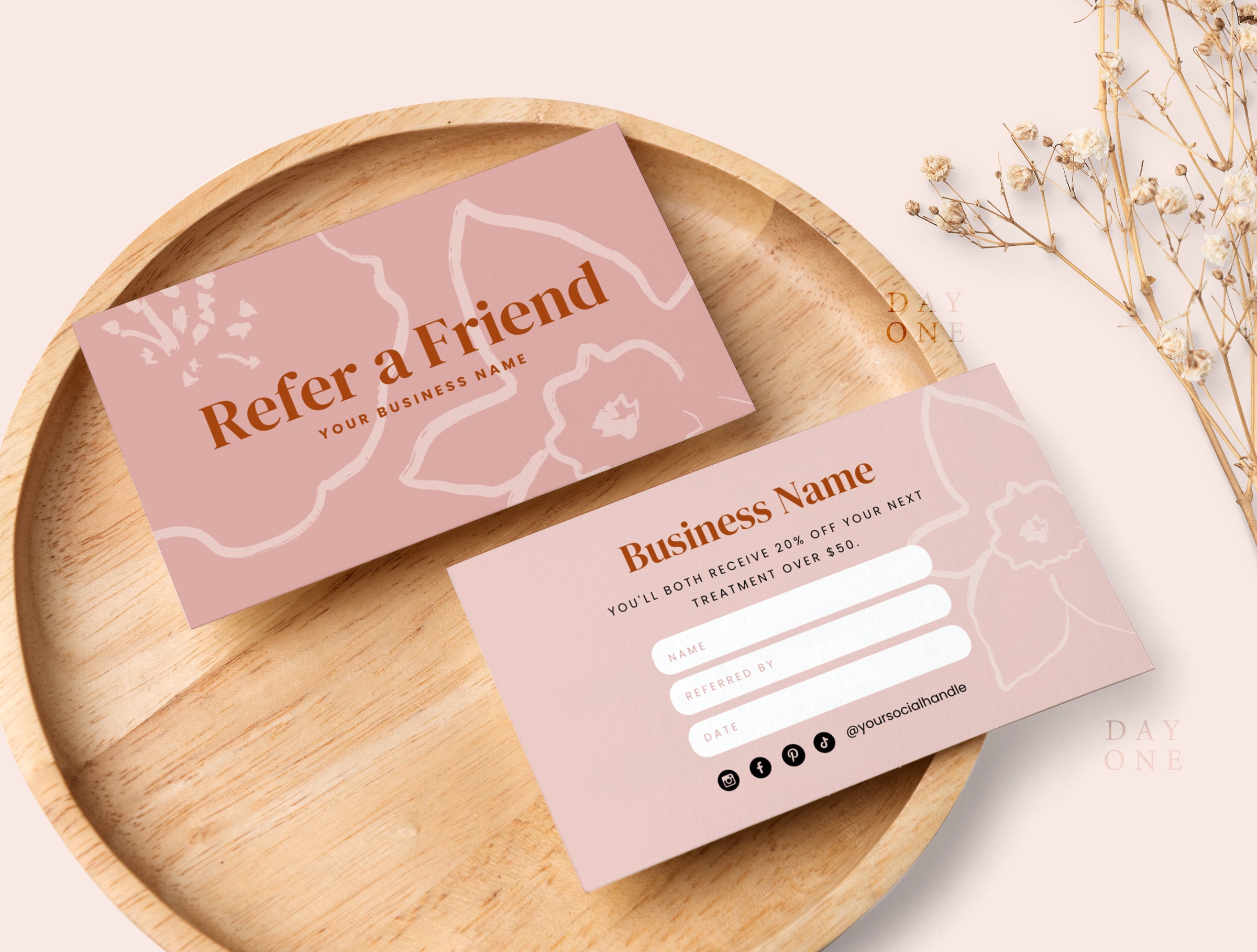 Printable Customer Loyalty Reward Card, Editable Referral Card Template ...