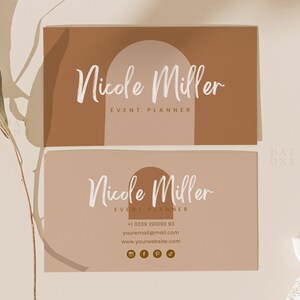 Editable Boho Business Card Canva Template, Printable Terracotta ...