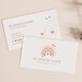 Boho Rainbow Business Card Template Printable Business Card - Etsy