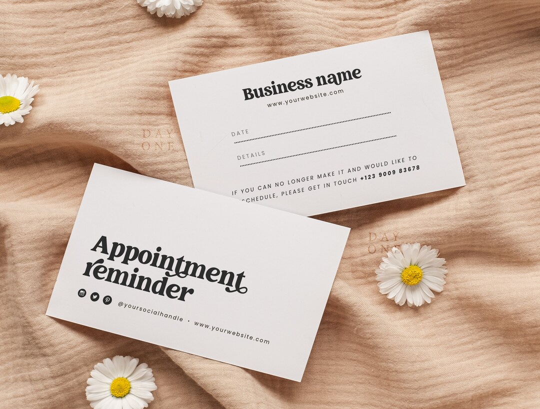 Appointment Reminder Template Canva, Printable Appointment Card Design ...