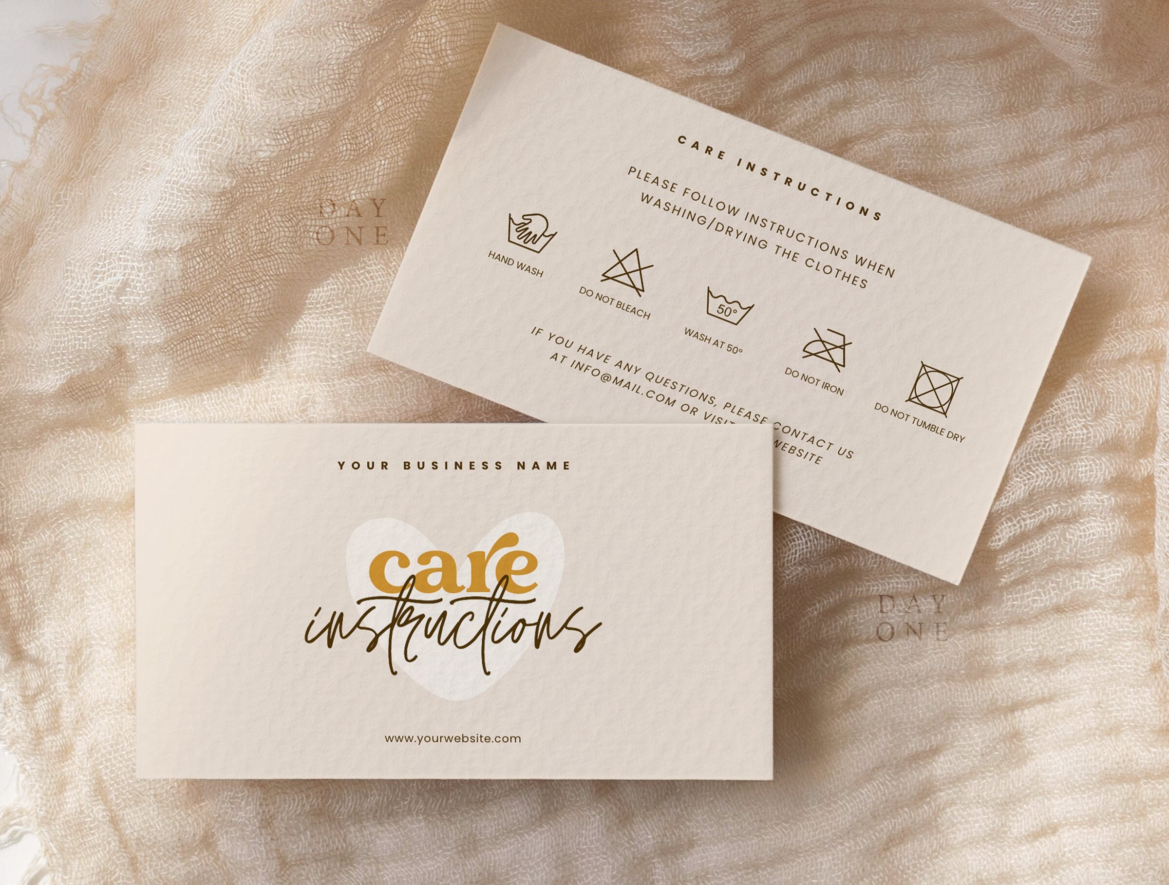 Editable Care Card Template Printable Instruction Card for - Etsy