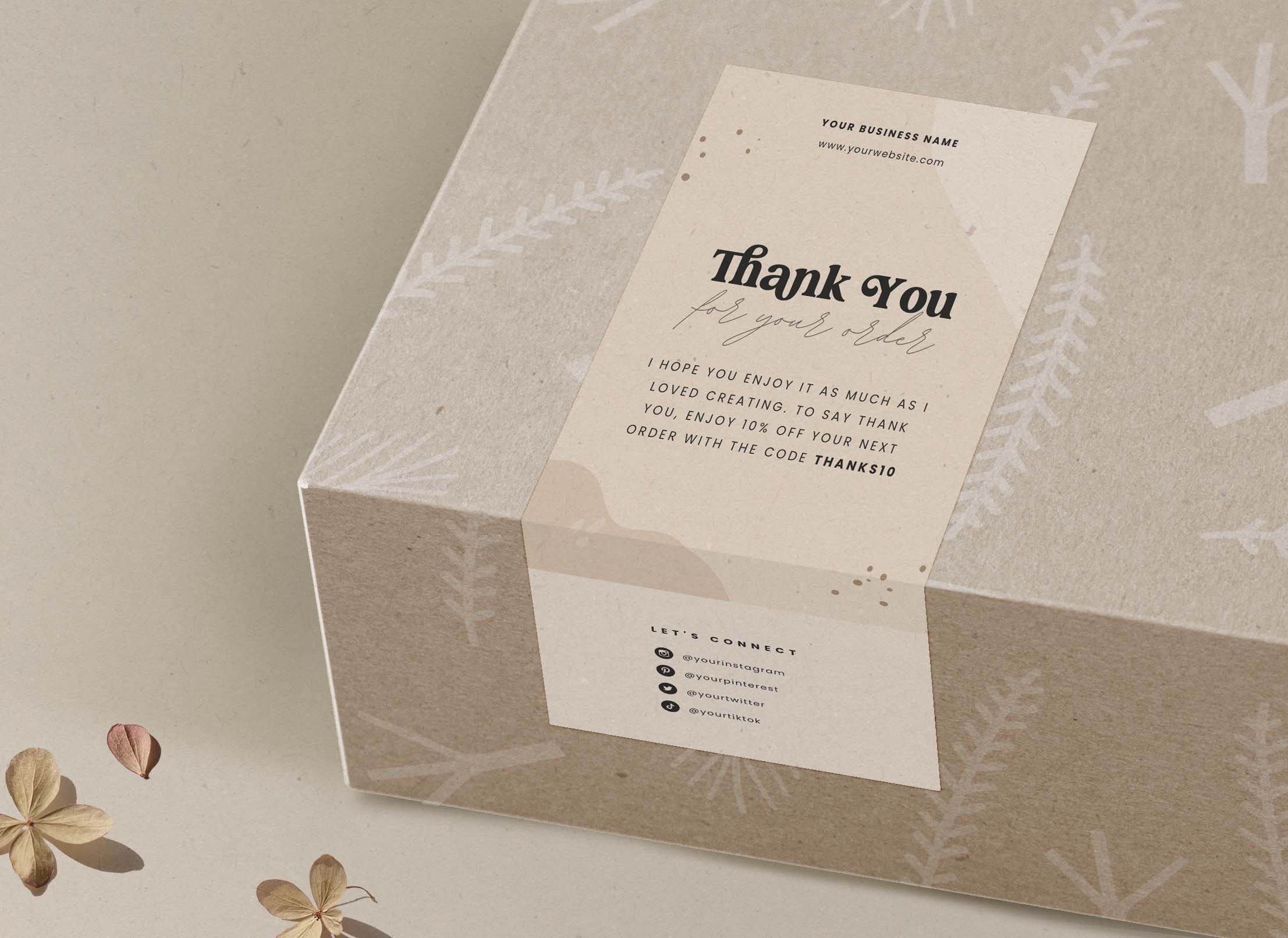 Printable Business Thank You Stickers, Editable Box Seal Sticker Label ...