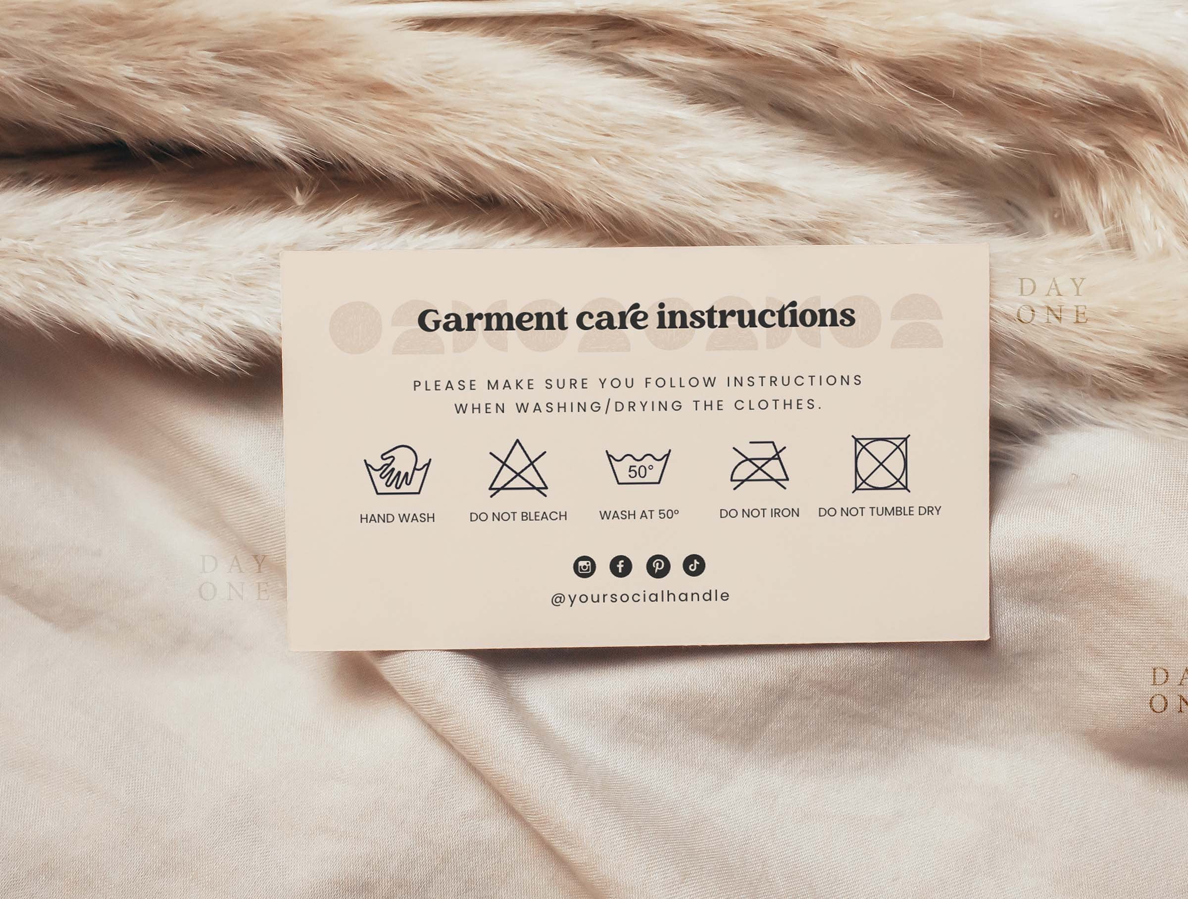 Editable Garment Care Card Template Custom Tshirt Care - Etsy