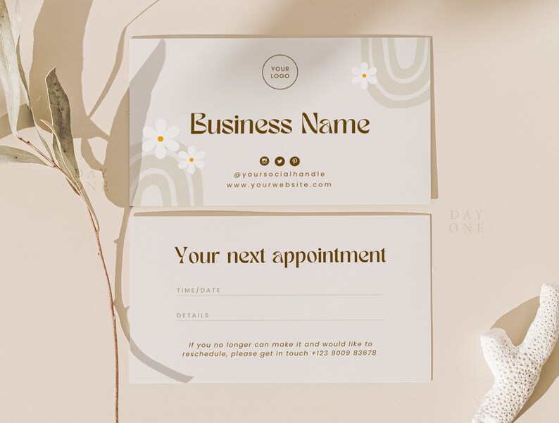 Editable Appointment Card Template Canva Printable Booking - Etsy