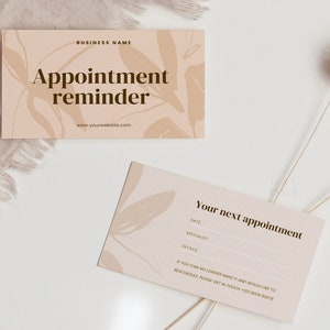 Appointment Reminder Template Canva, Printable Esthetician Template ...