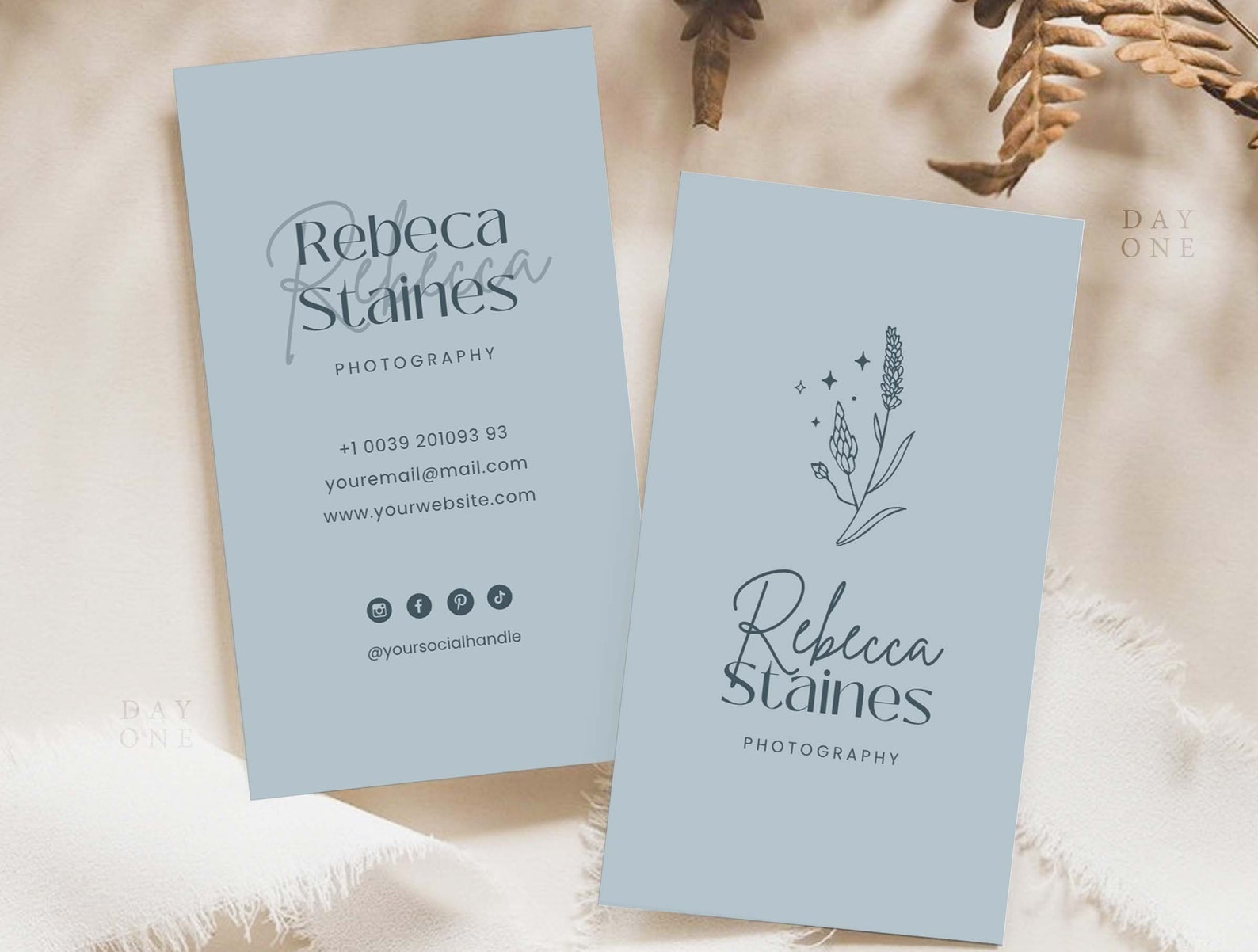 Editable Boho Business Card Canva Template Dainty Floral - Etsy