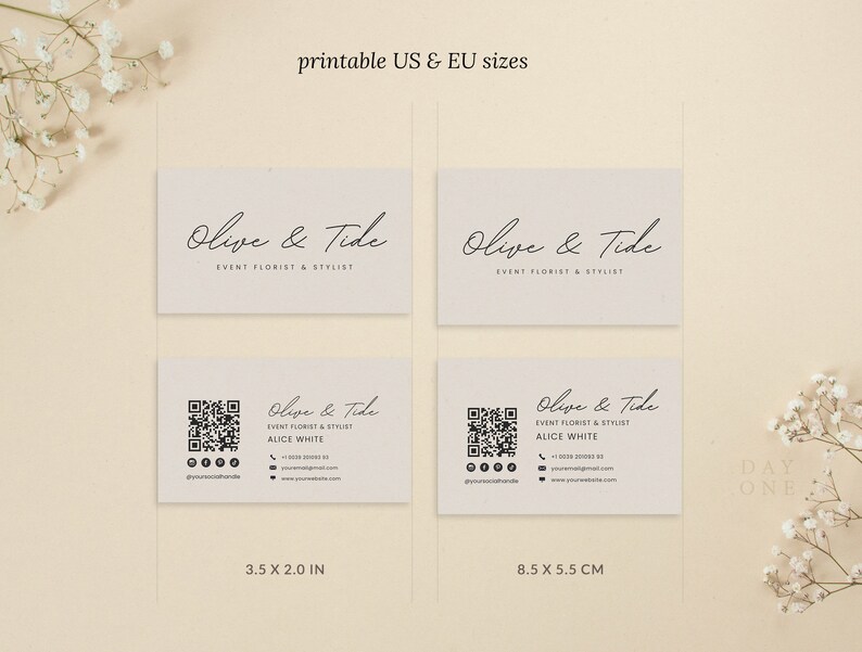 Business Card Template QR Code Instant Download Printable - Etsy