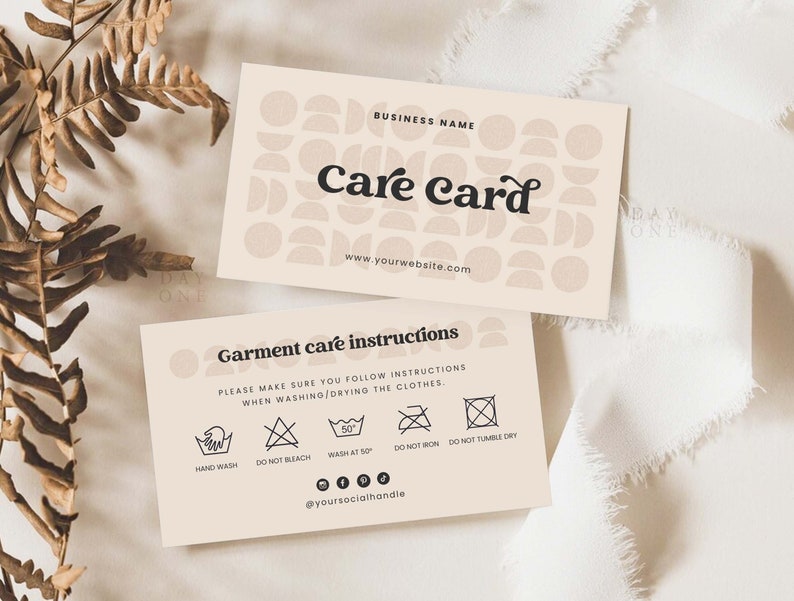 Editable Garment Care Card Template Custom Tshirt Care - Etsy