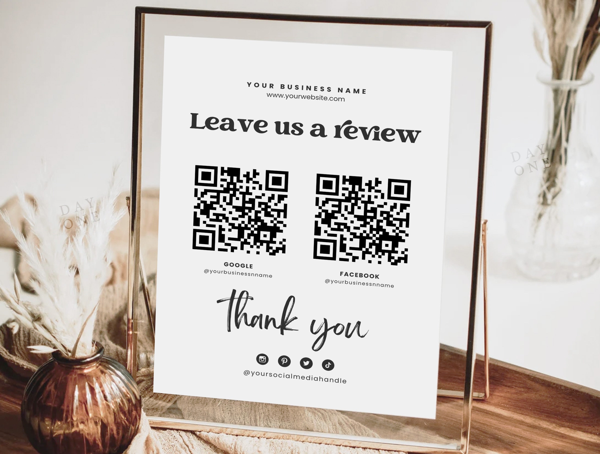 Ask for Review QR Code Sign Template, Google Review Sign, Facebook ...