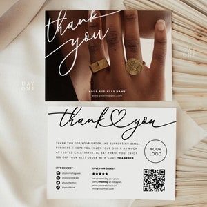 Small Business Printable Thanks for Your Purchase Card QR Code ...